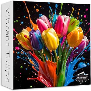 Amazon.com: Gradient Tulips 1000 Piece Puzzle for Adults, PICKFORU ...