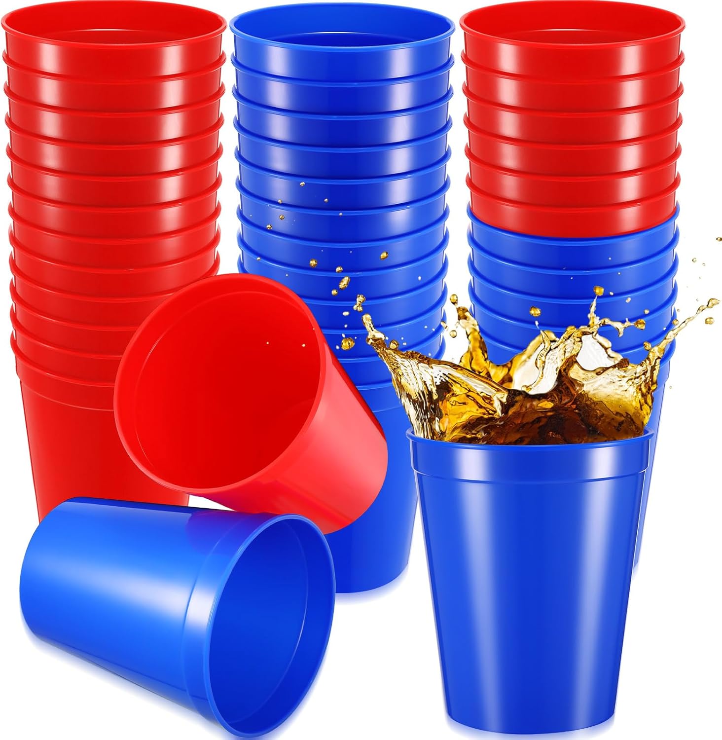 Amazon.com: Yungyan 50 Pack 16oz Stadium Cups Reusable Plastic Cups ...