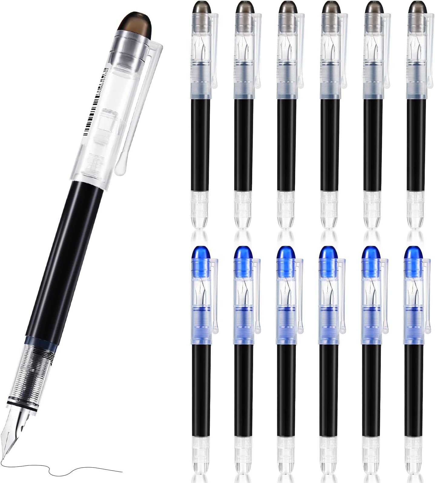 Amazon.com : Sabary 12 Pieces Disposable Fountain Pens Fine Point ...
