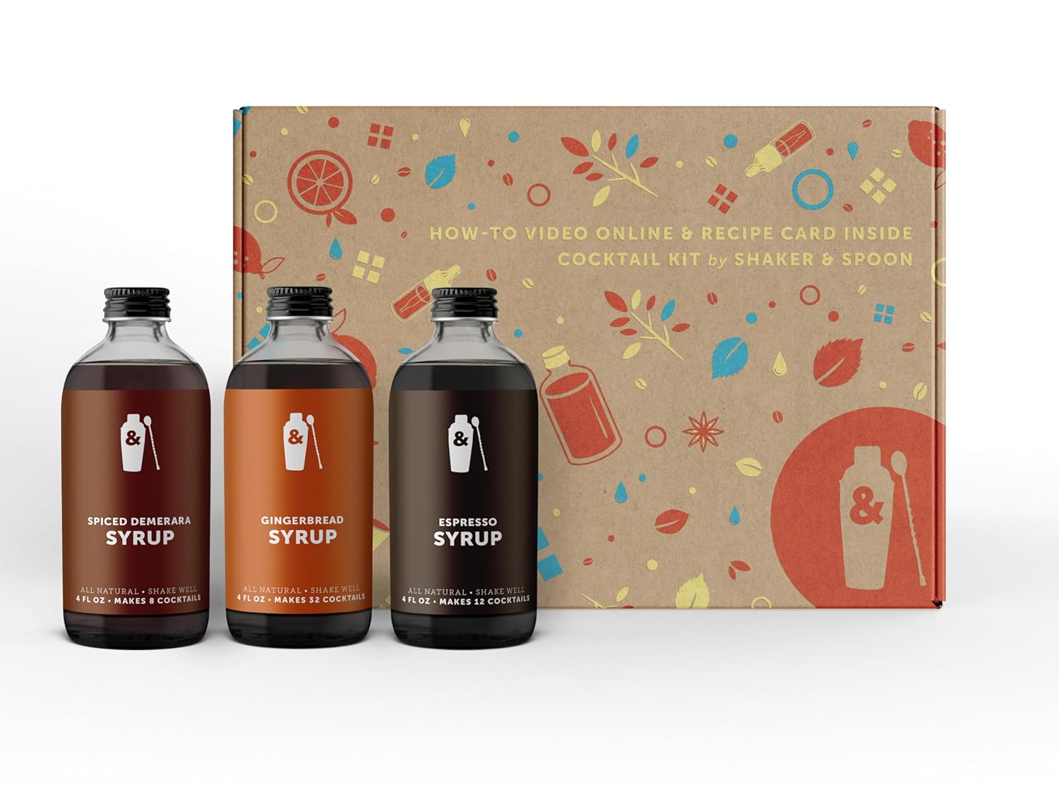 Amazon.com: Shaker & Spoon Cozy Cocktail Syrup Gift Set, 4oz Spiced ...