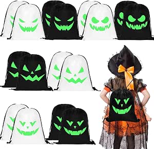 Amazon.com: 16 Pcs Spooky Face Drawstring Bags Set - Large 11.8x13.8 ...
