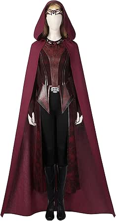 Womens Wanda Maximoff Costume Scarlet Outfits Wanda Cosplay Red Cloak ...