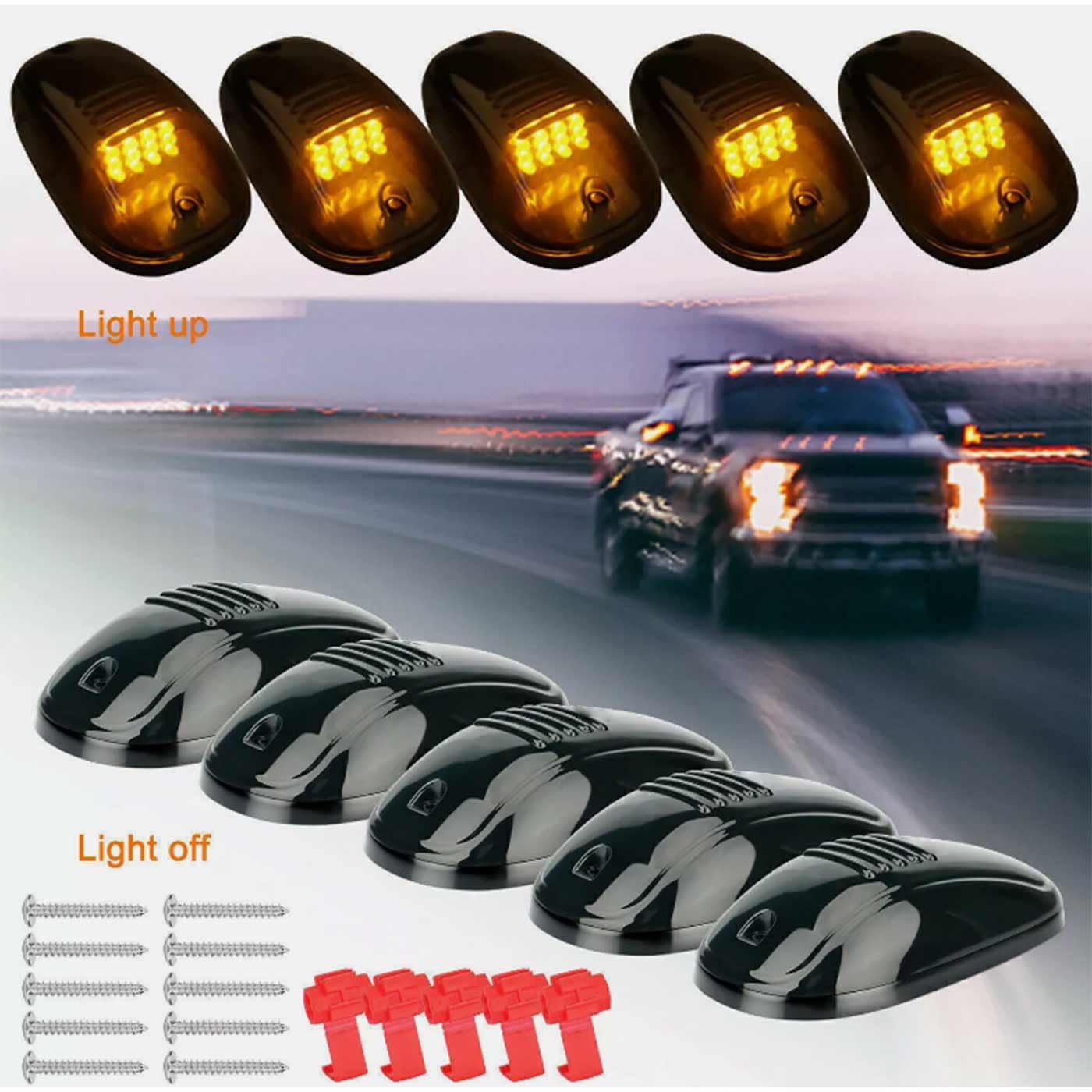 IP67 Waterproof Off-road Lights Wireless Solar-Powered Cab Lights For ...