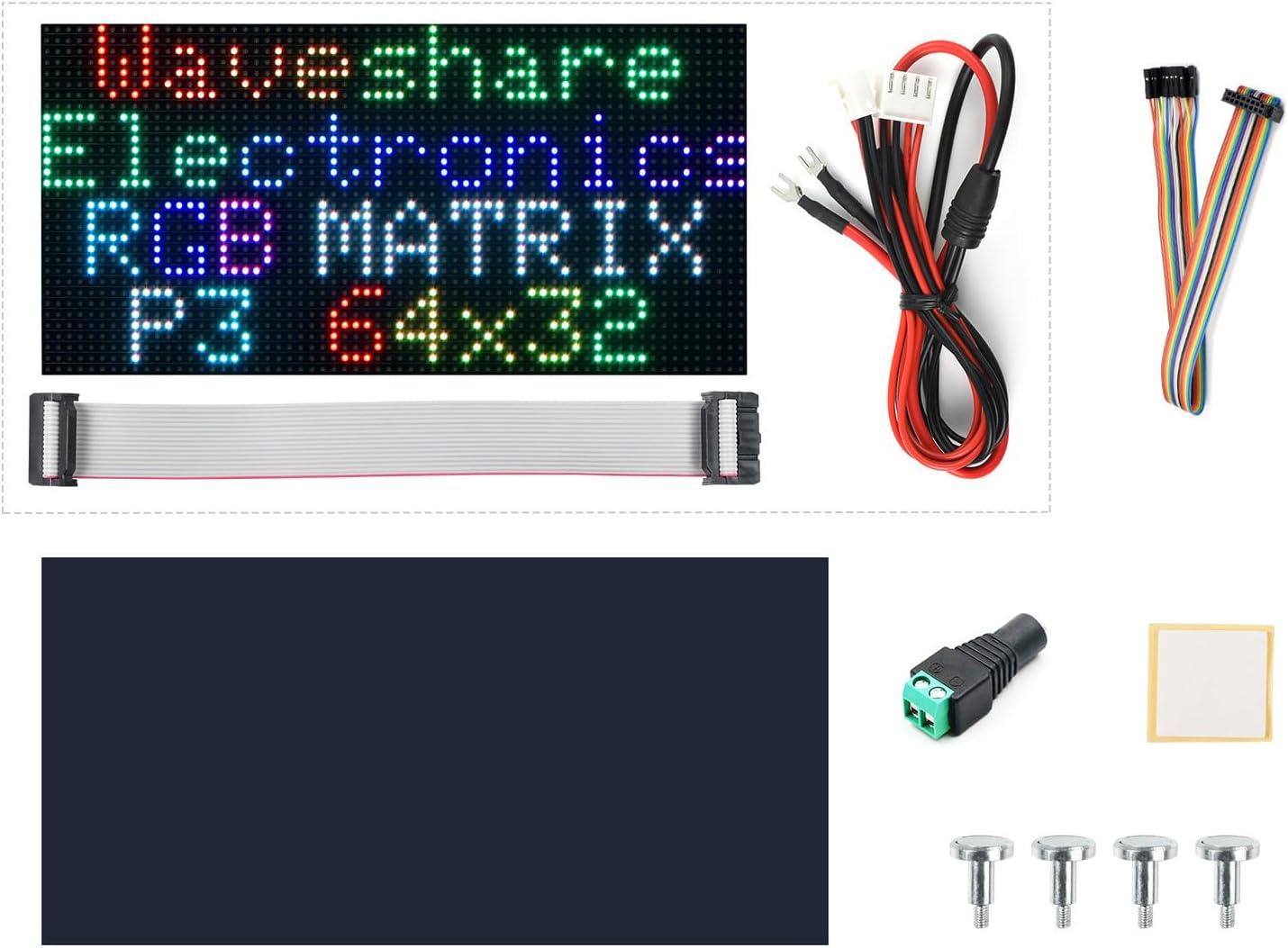 Amazon.com: Waveshare RGB Full-Color LED Matrix Panel 64×32 Pixels ...