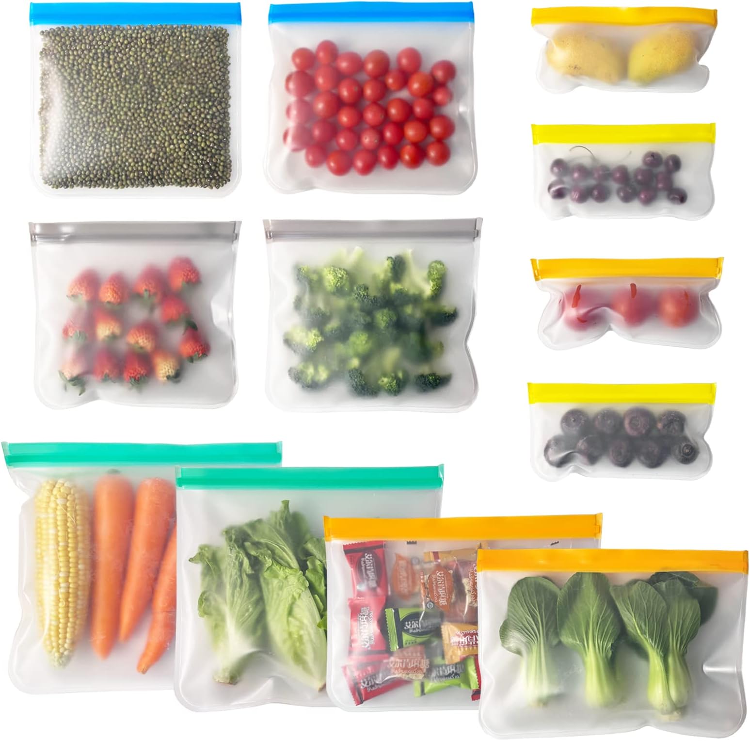 Amazon.com: Eco Friendly Reusable Storage Bags, BPA FREE – 6 Pack (2 ...