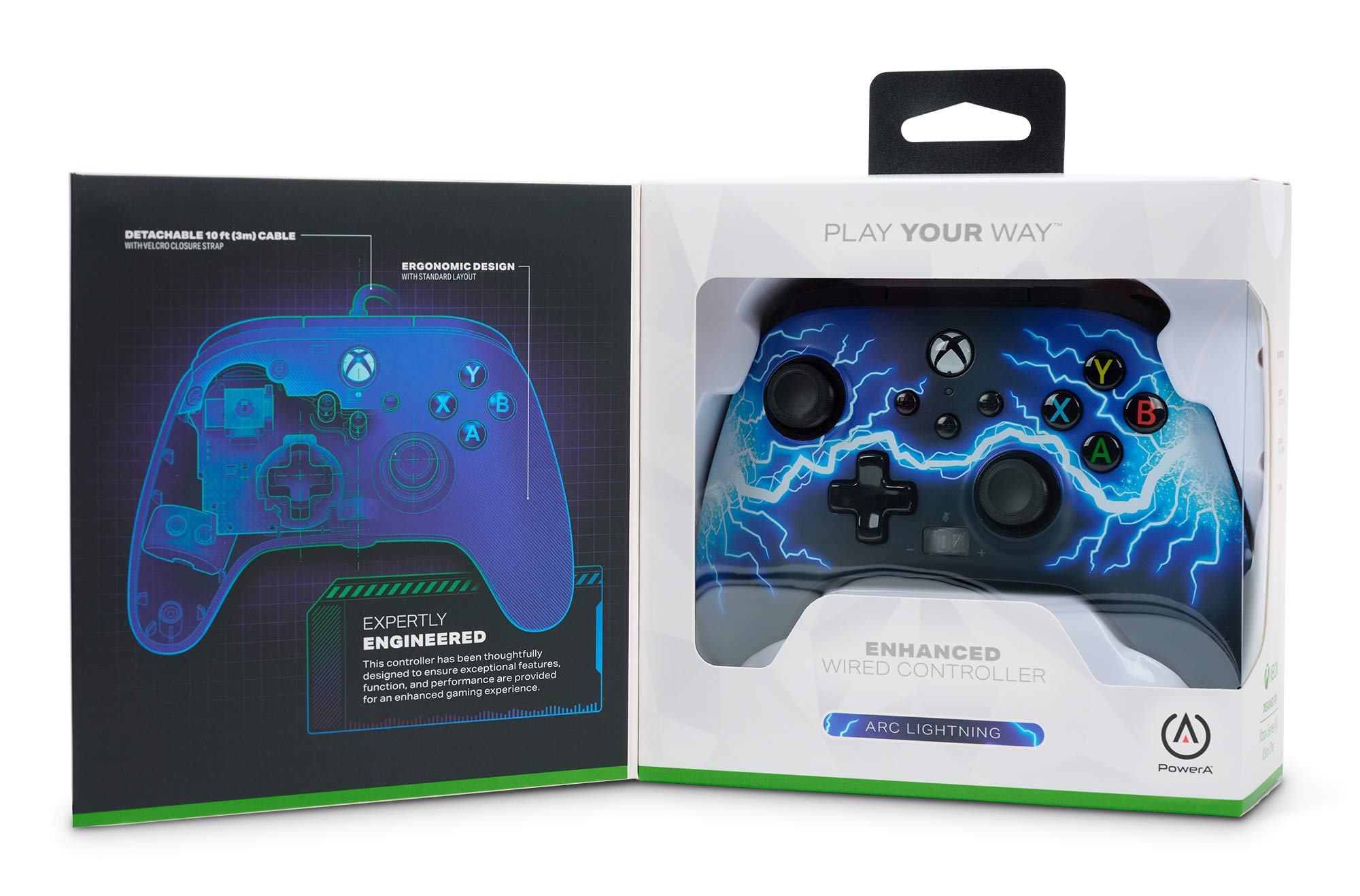 PowerA Enhanced Wired Controller for Xbox Series X|S - Arc Lightning ...