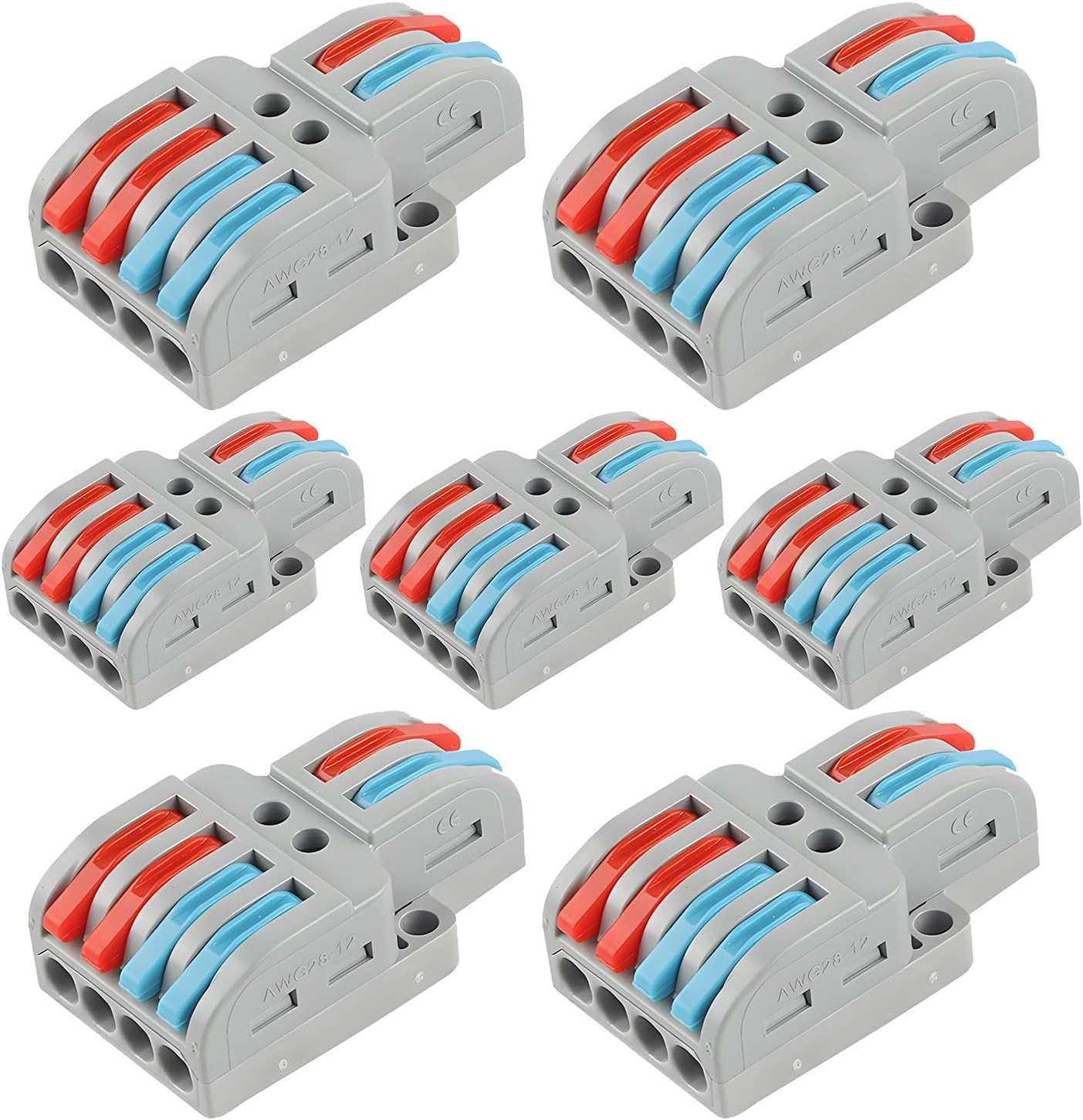 Lever Wire Connector,7 Pcs Universal 2 in 4 Out Conductor Combination ...