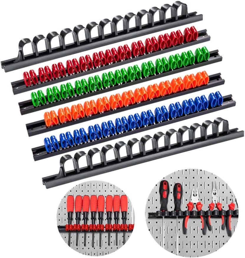 Storalex Garage Plastic Tool Rack Organiser - Wall Mounted With 50 