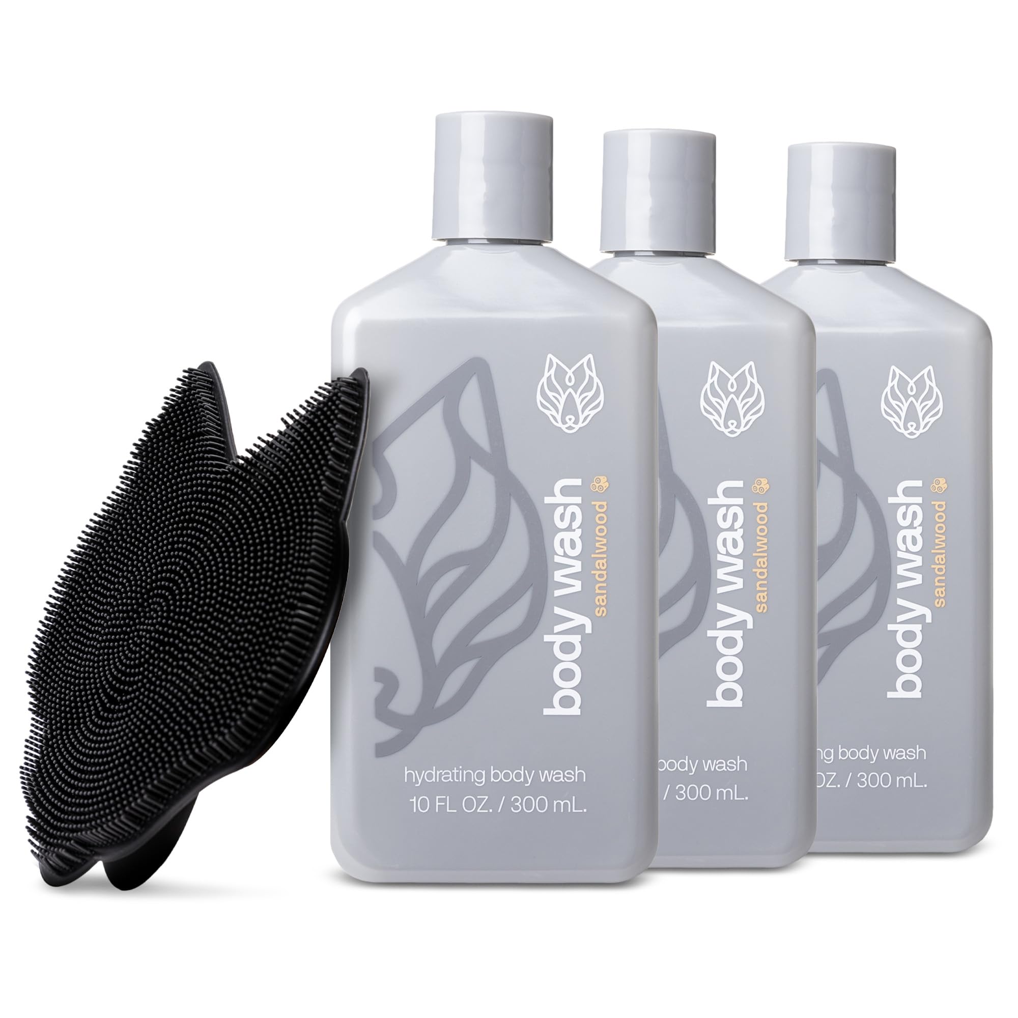 Amazon.com : Black Wolf 3-Pack Hydrating Body Wash & Silicone Body ...