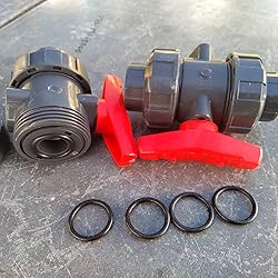 Amazon.com: True Union Ball Valves Kit, 1-1/2'' UPVC Full Flow Ball ...