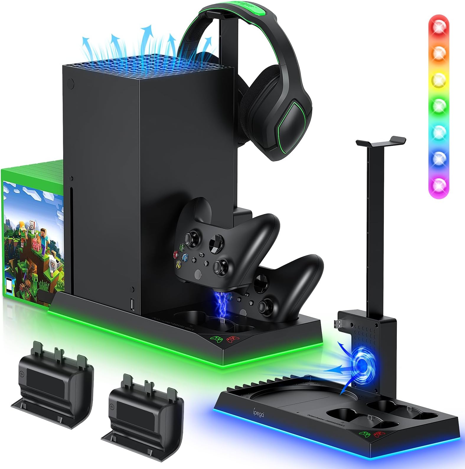 RGB Charging Stand with Cooling Fan for Xbox Series X Console ...