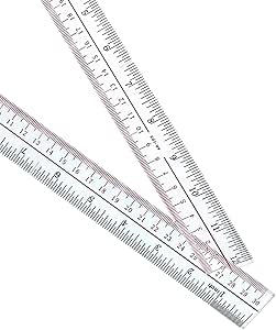 Amazon.com : 2 Pack 12 Inch Rulers Clear Plastic Ruler Straight ...