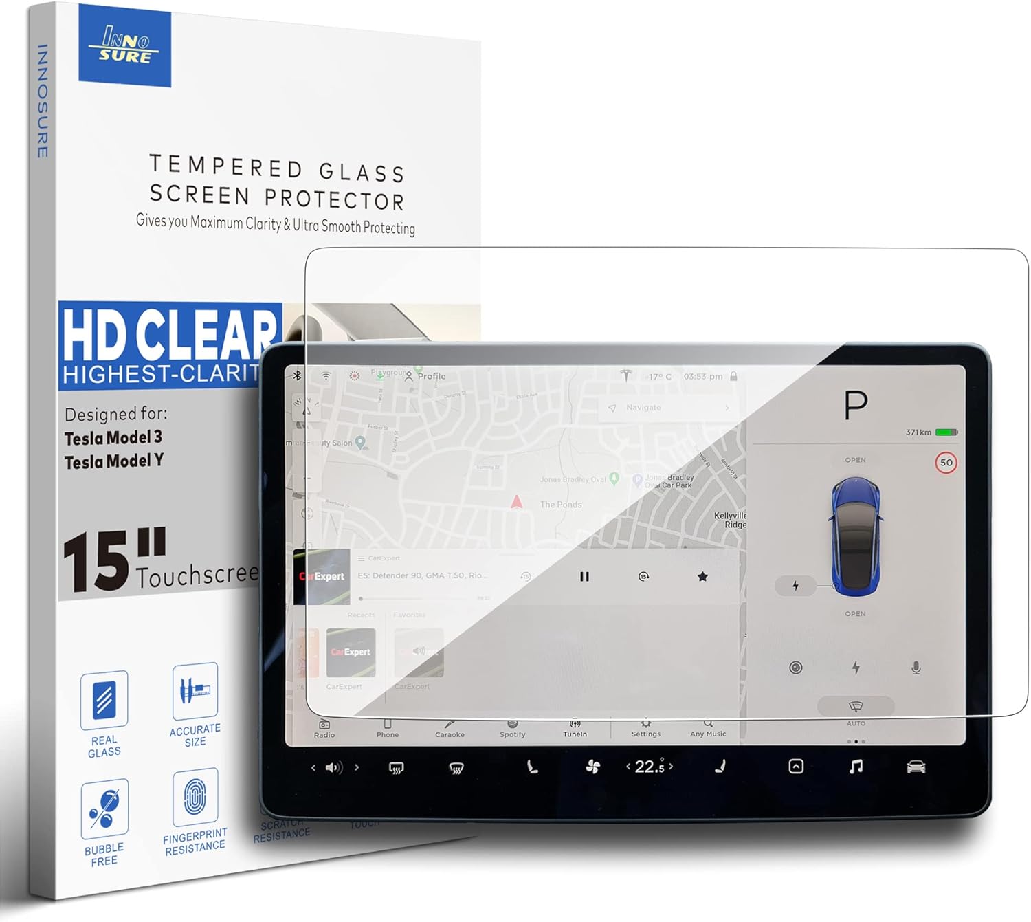 Amazon.com: INNOSURE Tempered Glass Screen Protector for (2018-2023 ...