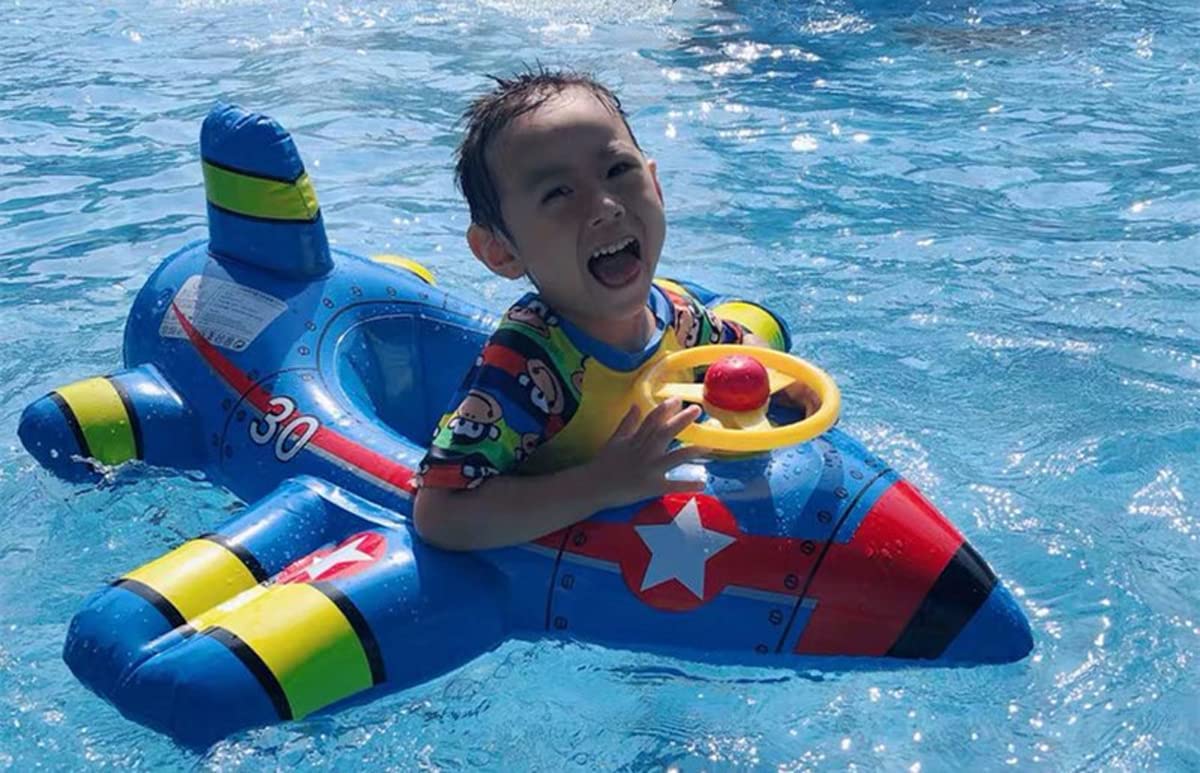 Snapklik.com : Baby Swimming Pool Float, Cute Airplane Design Kids ...