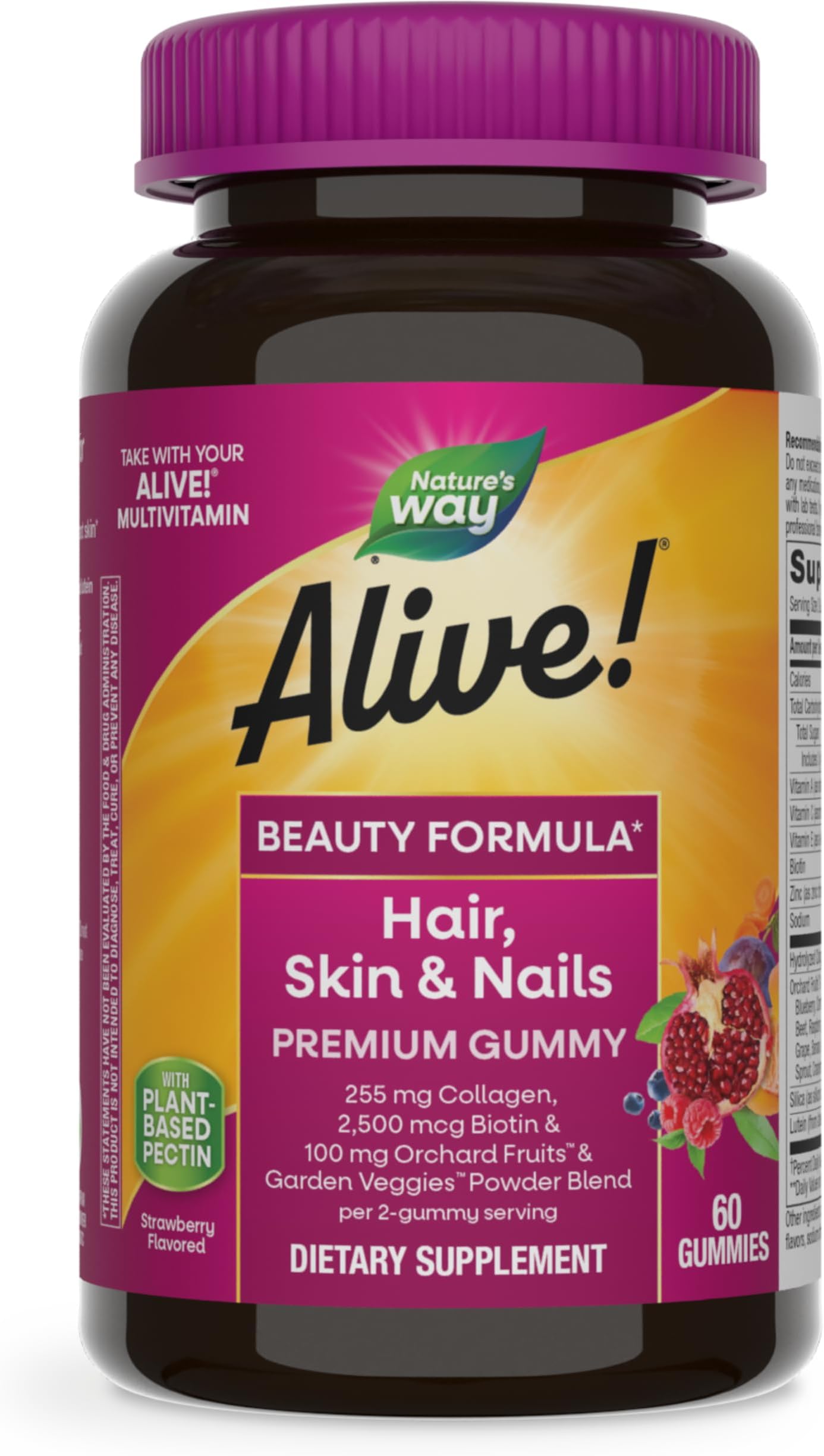 Amazon.com: Nature's Way Alive! Hair, Skin & Nails Gummies, Advanced ...