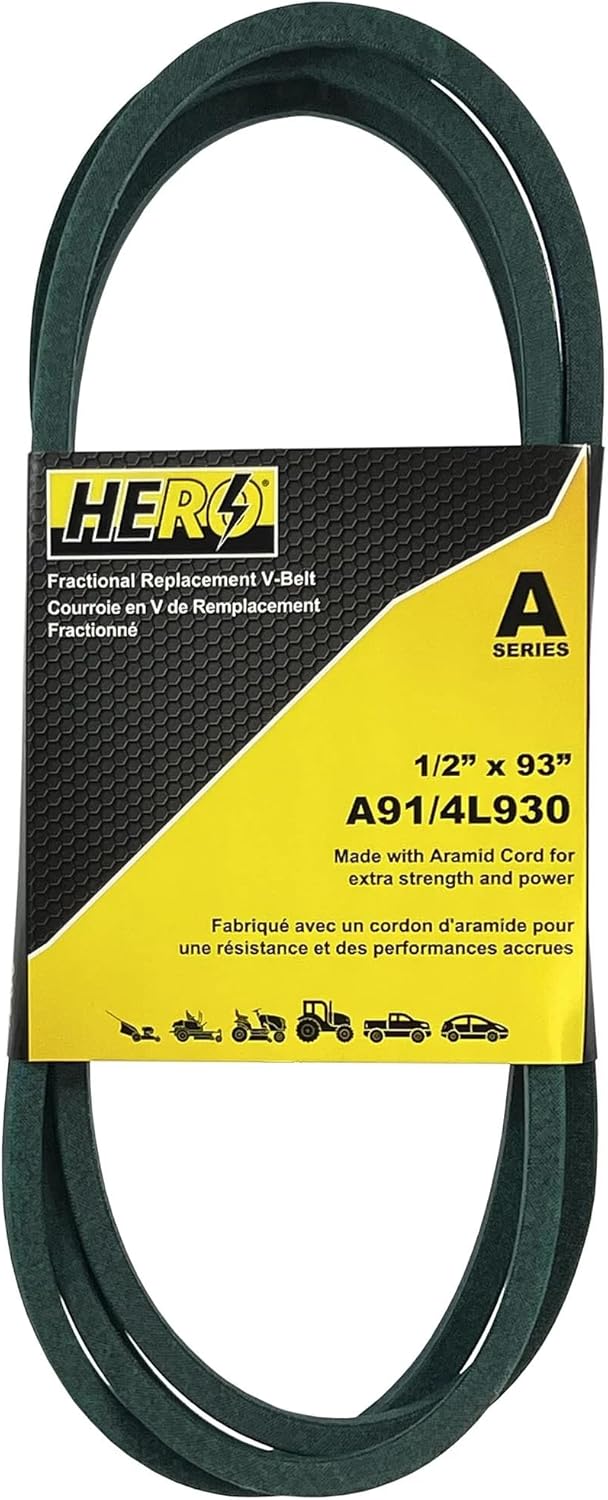 Amazon.com : HERO® 1/2 inch x 93 inch Aramid Kevlar Lawn Mower Belt ...