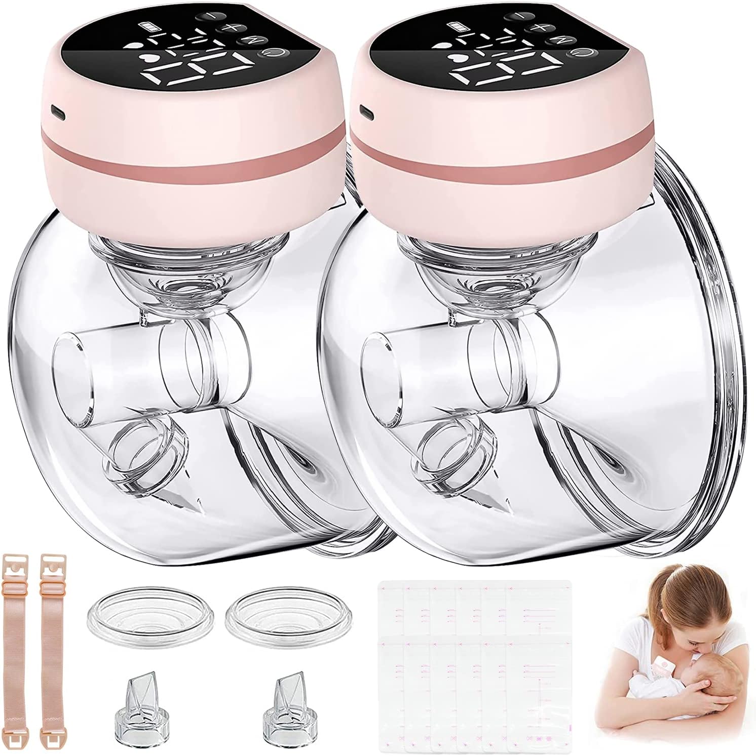 Doble Extractor de leche manos libres Electrico,Sacaleches Eléctrico ...