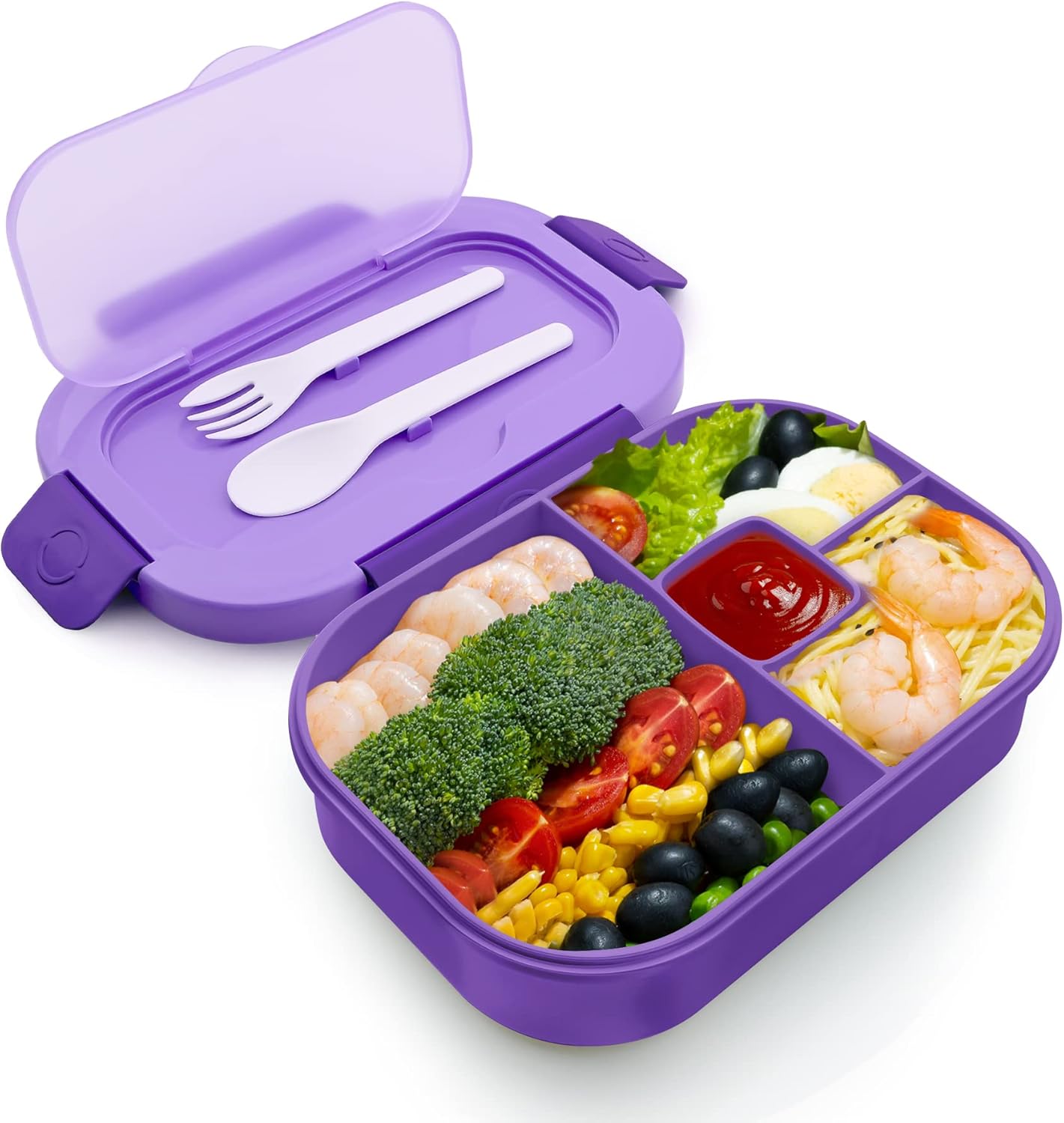Sarsumir Bento Lunch Box Adults Kids Lunchbox, 4 Compartment Lunch Box ...