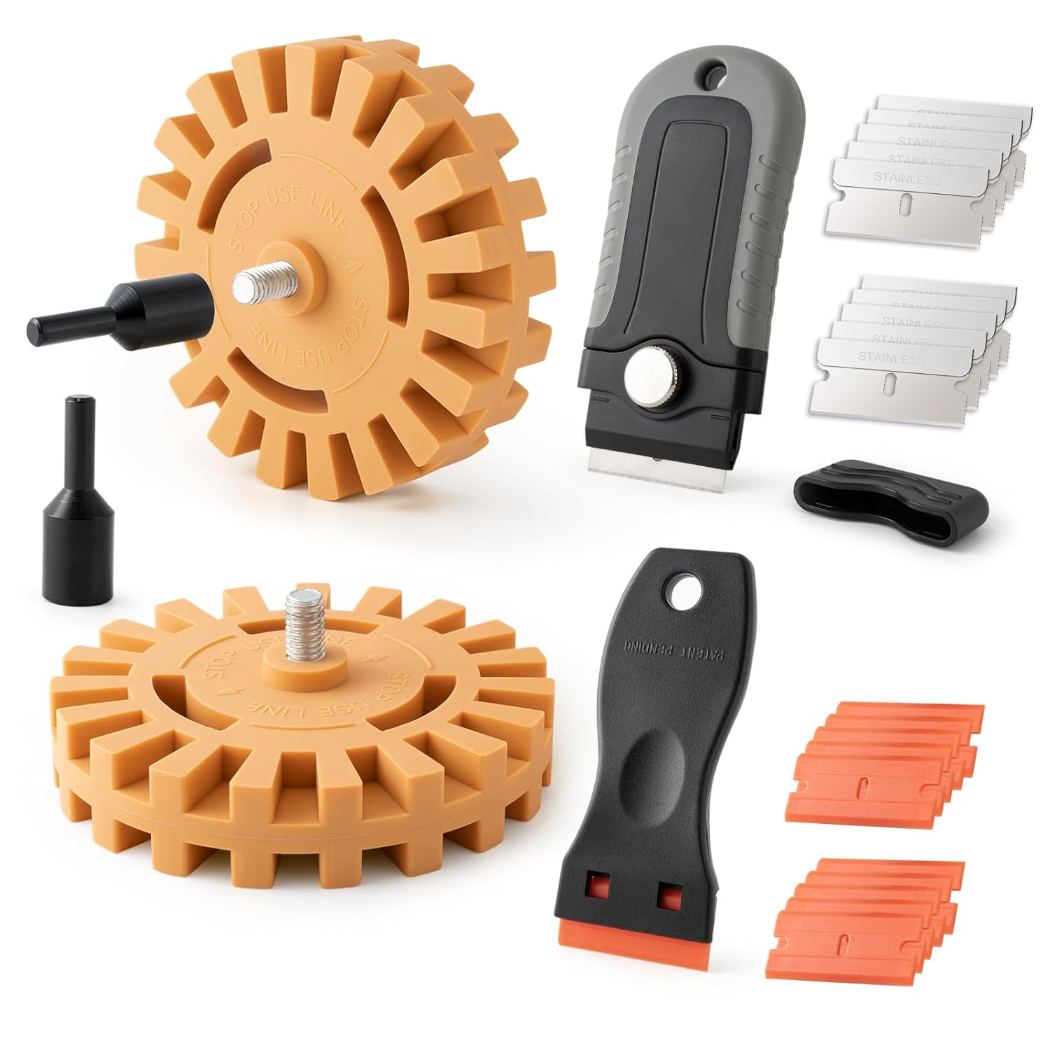 Gomake Decal Remover Eraser Wheel Tool Kit with Drill Adapter Vinyl ...