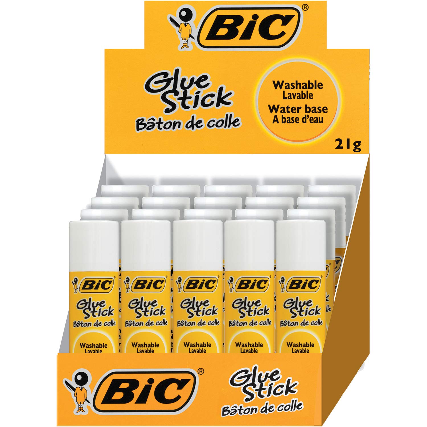 BIC Eco Friendly Glue Stic 21 Grams - Box of 20 Glue Sticks: Art Glues ...