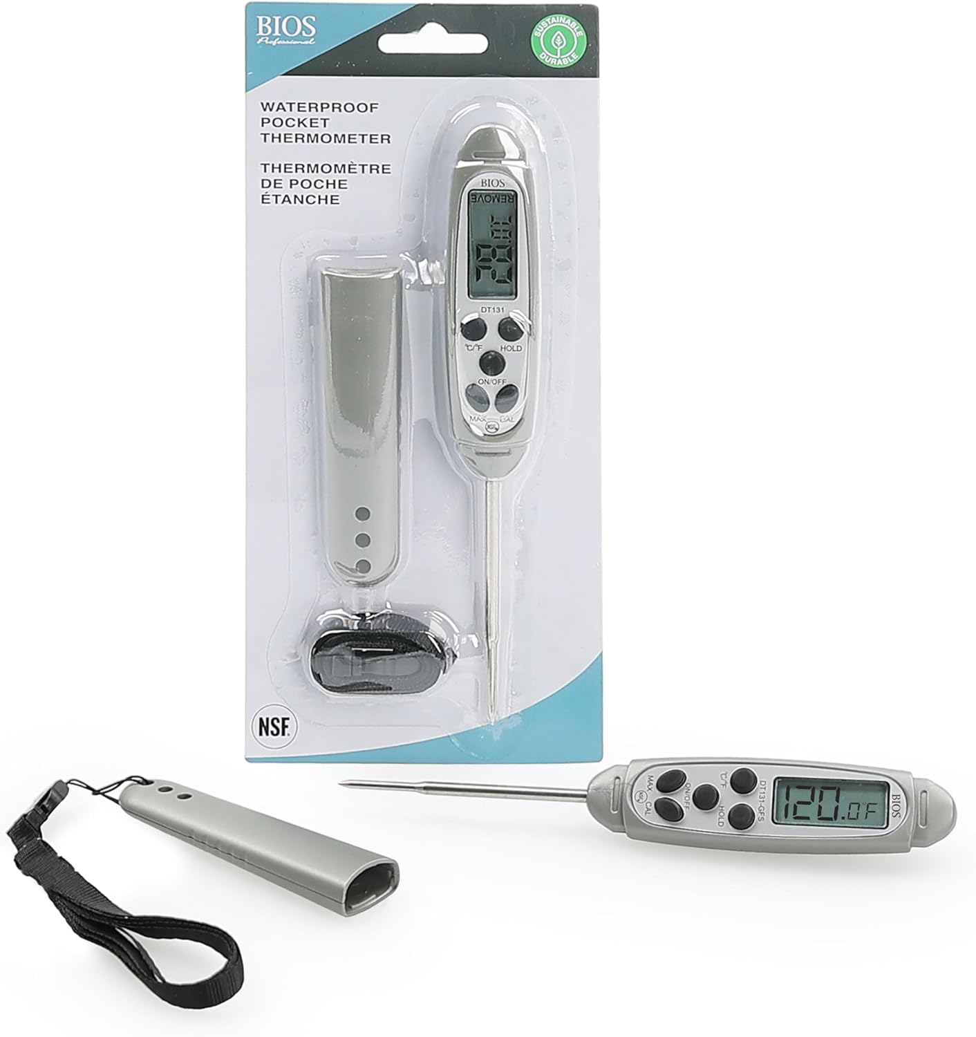Bios Professional - Waterproof Pocket Thermometer (DT131) Grey : Amazon ...