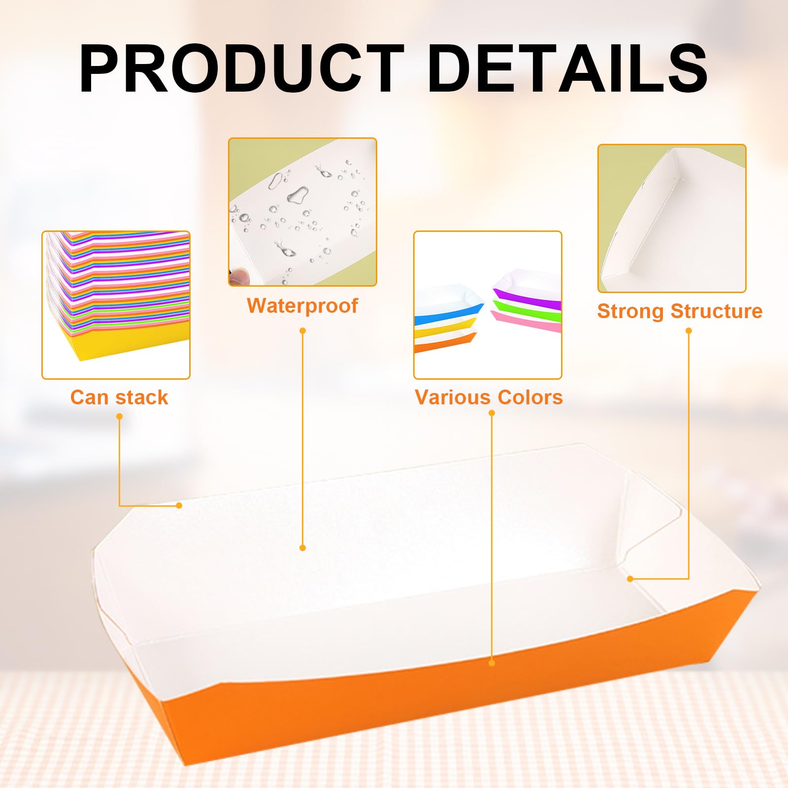 Snapklik.com : 120 Pcs Paper Food Boats 2 LB Hot Dog Trays Waterproof ...