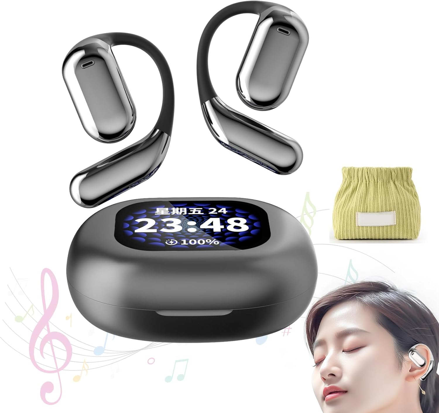 Amazon.com: Open Ear Wireless Bluetooth Earbuds, Wireless Ear Hanging ...