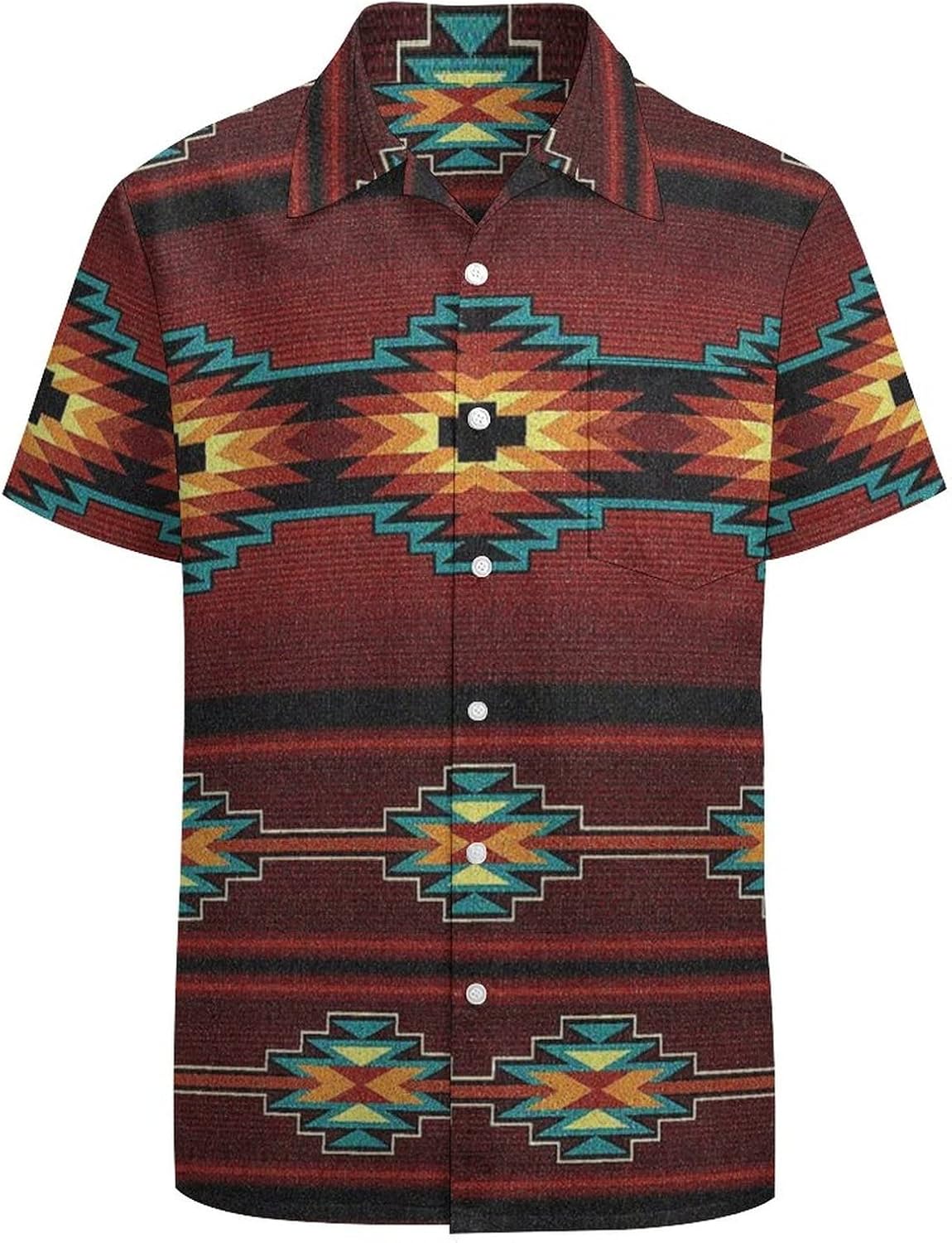 Amazon.com: DUANMUCI Native American Aztecs Print Mens Button Down ...