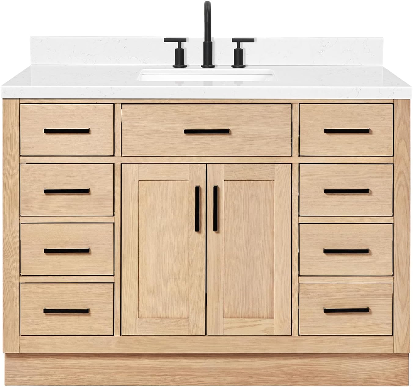 Amazon.com: ARIEL 48'' Bathroom Vanity with Sink, American White Oak ...