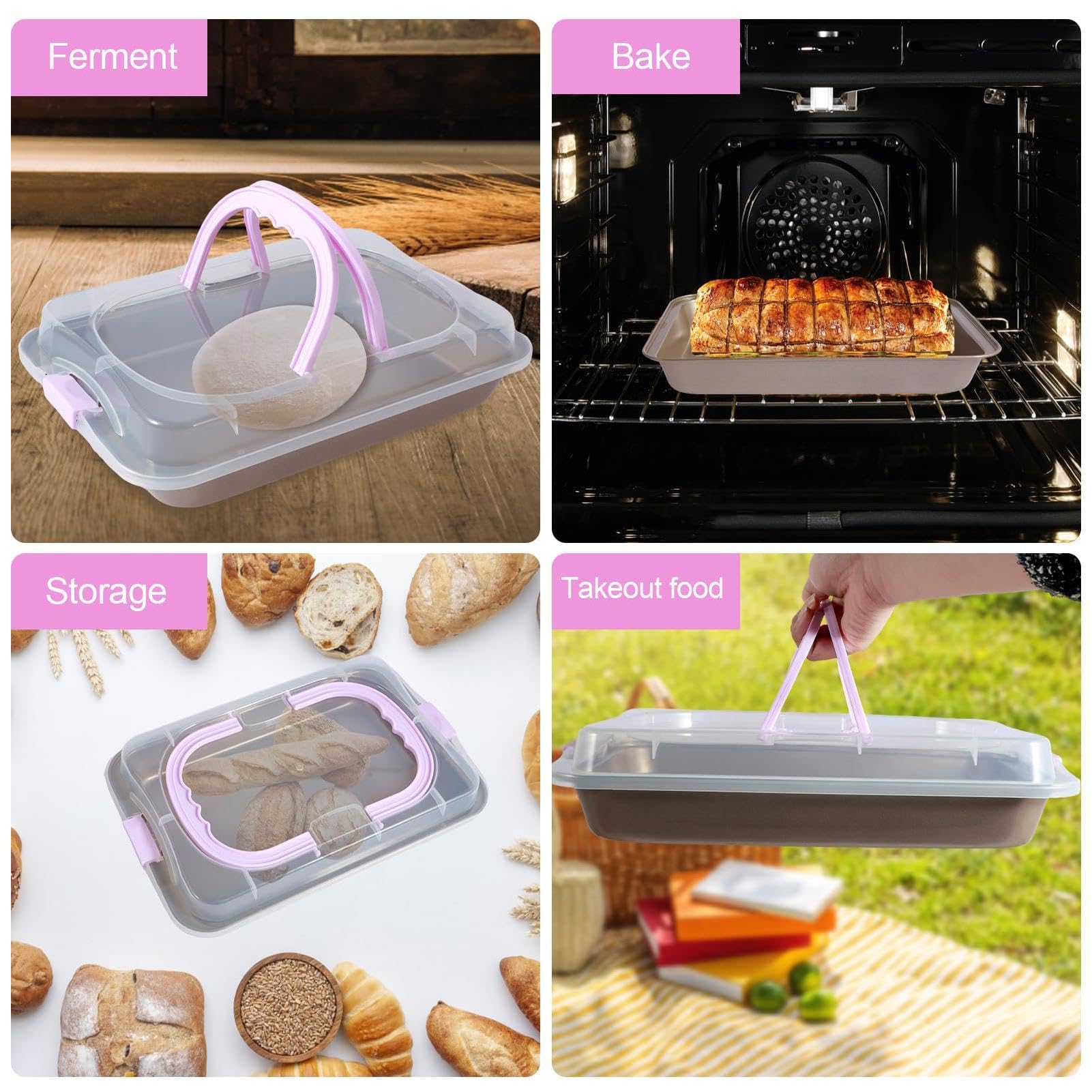 Cake Pans With Lids 2-Piece Non-Stick Cake Pan Set With Lids & Handles ...