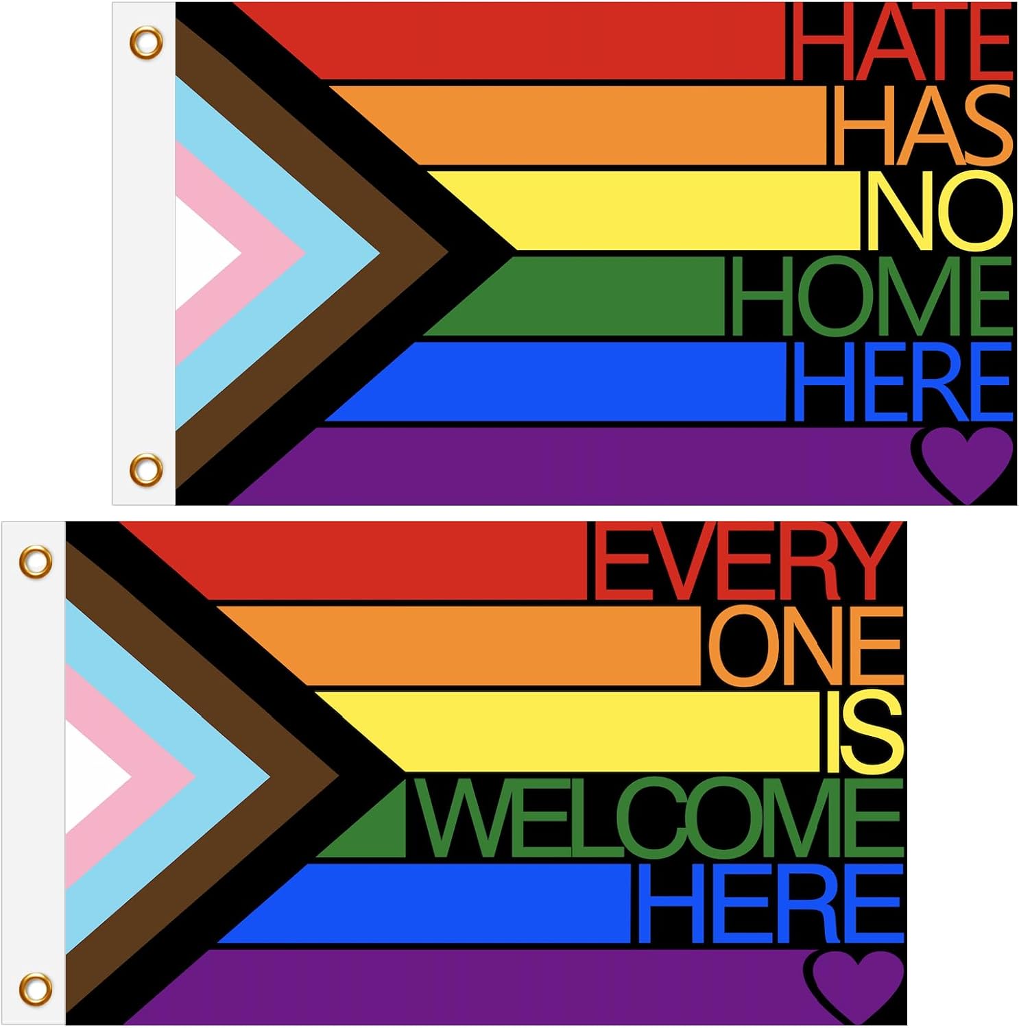 Amazon.com : 2pcs Progress Pride Flag 3x5 Fts Inclusive Progress Pride ...