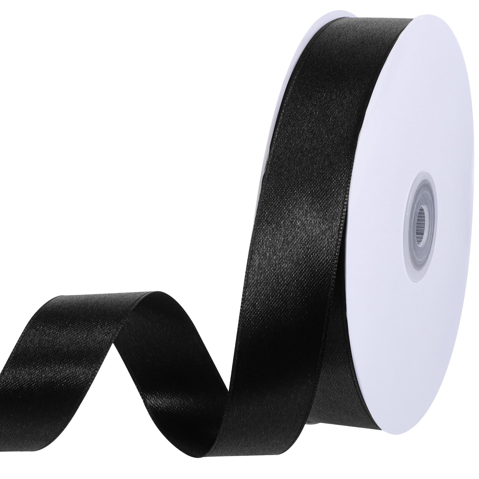 Amazon.com: 60 Yards Double Faced Black Ribbon, 1 inch Black Satin ...