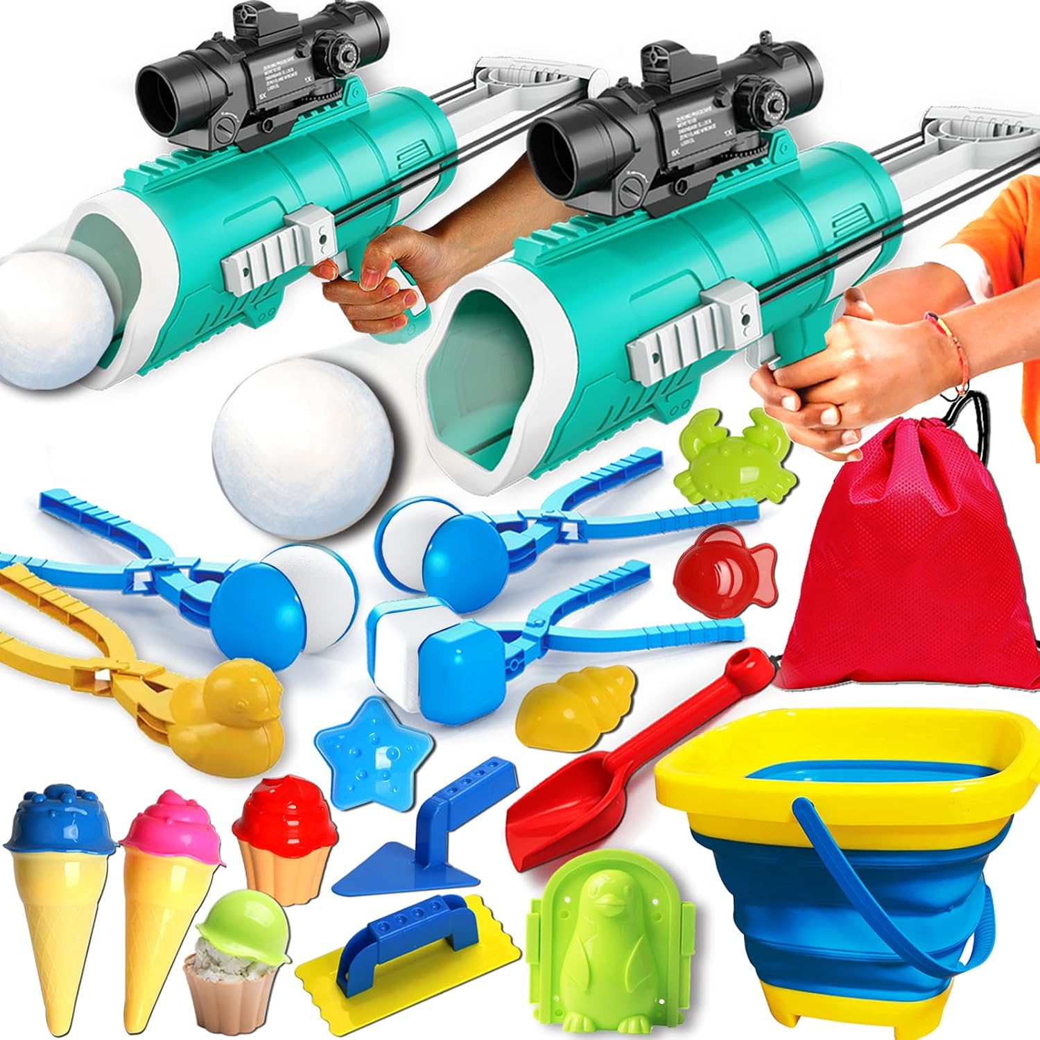 Amazon.com: TMIXIU Snow Toys for Kids Outdoor, Snowball Maker Kit ...