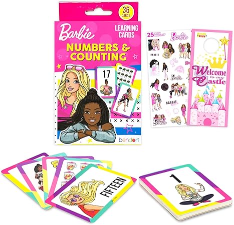 Amazon.com: Barbie Flash Cards Set Toddler Kids - Bundle with 36 Math ...