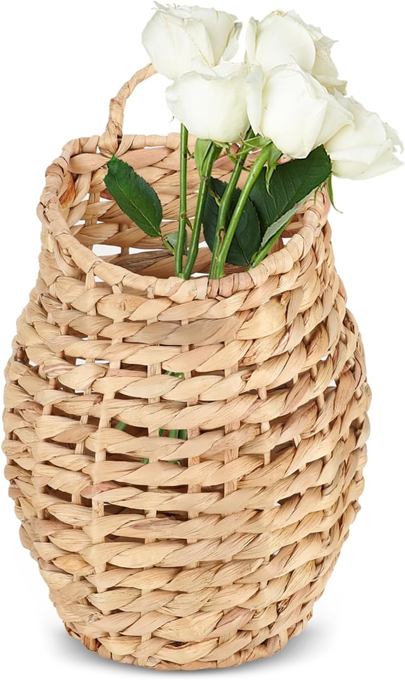 Amazon.com: YRMT Water Hyacinth Woven Hanging Basket Wall Hanging ...