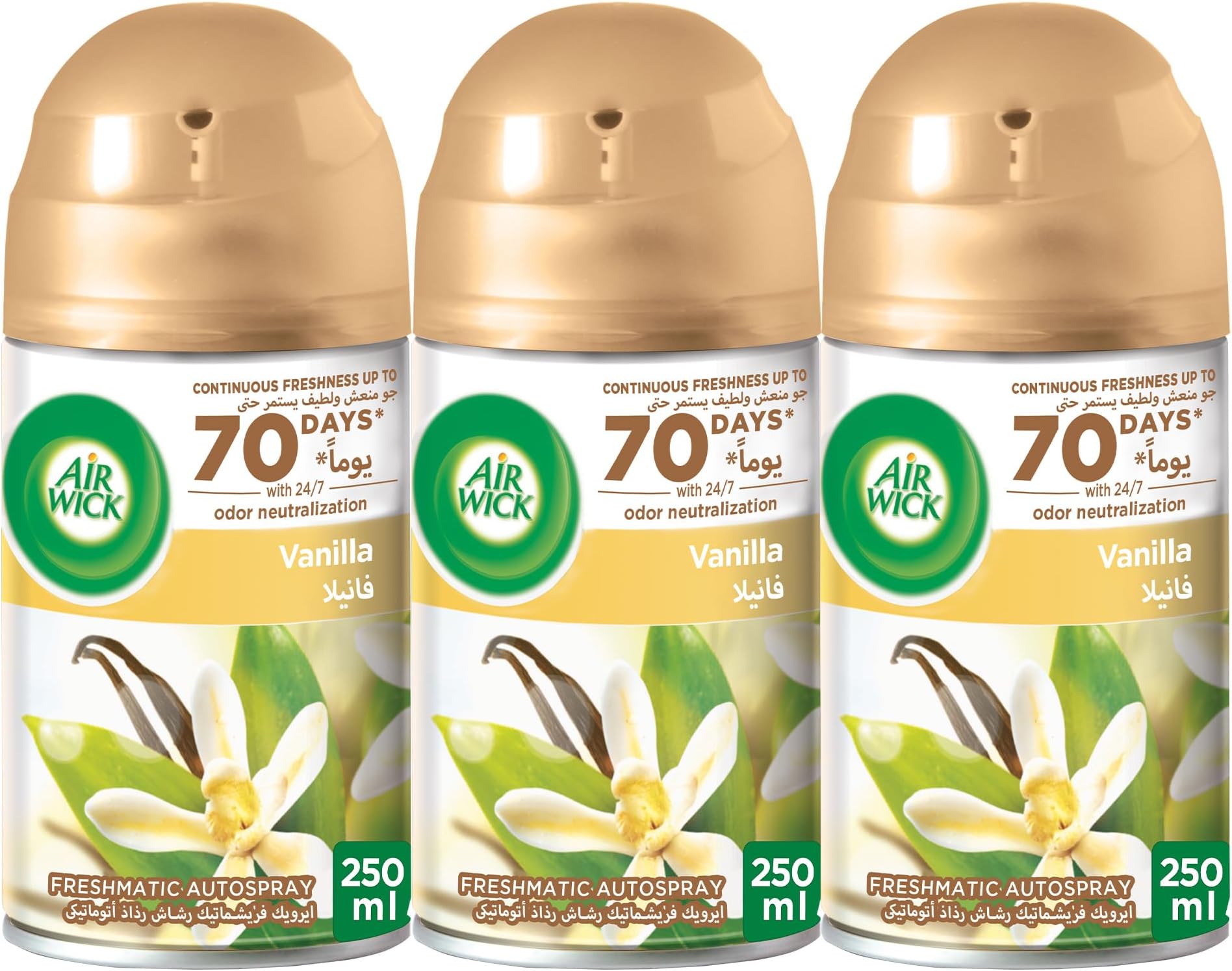 Air Wick Freshmatic Autospray Refill, Vanilla Scent, 250ml x 3: Buy ...