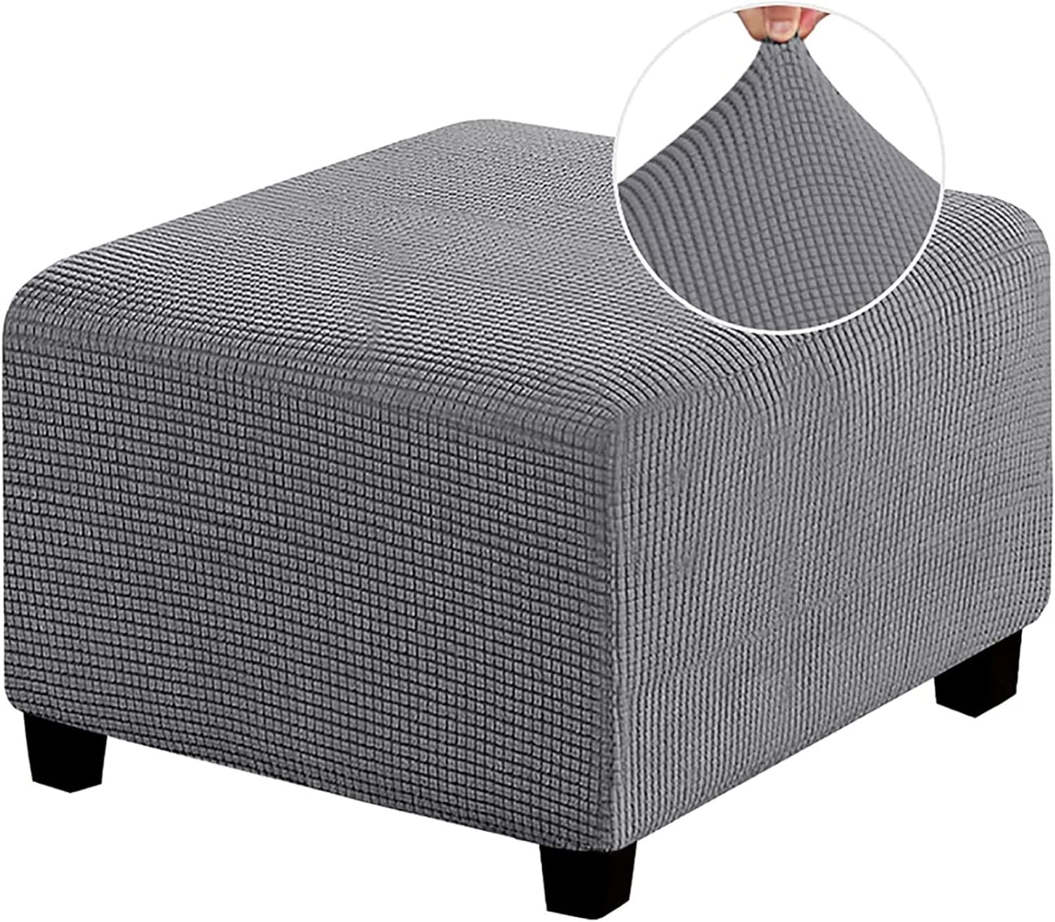 Stretch Ottoman Cover Square Ottoman Slipcovers Furniture Protector ...
