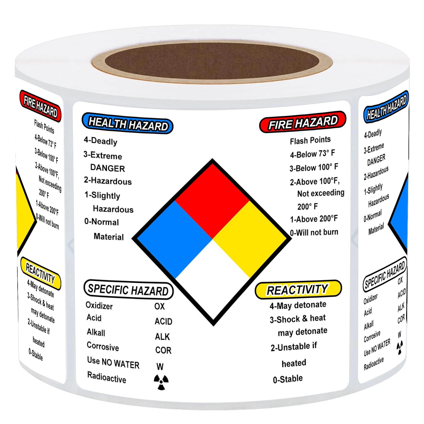 Buy Right to Know Labels Hazardous Material System Label 2 Inch NFPA ...