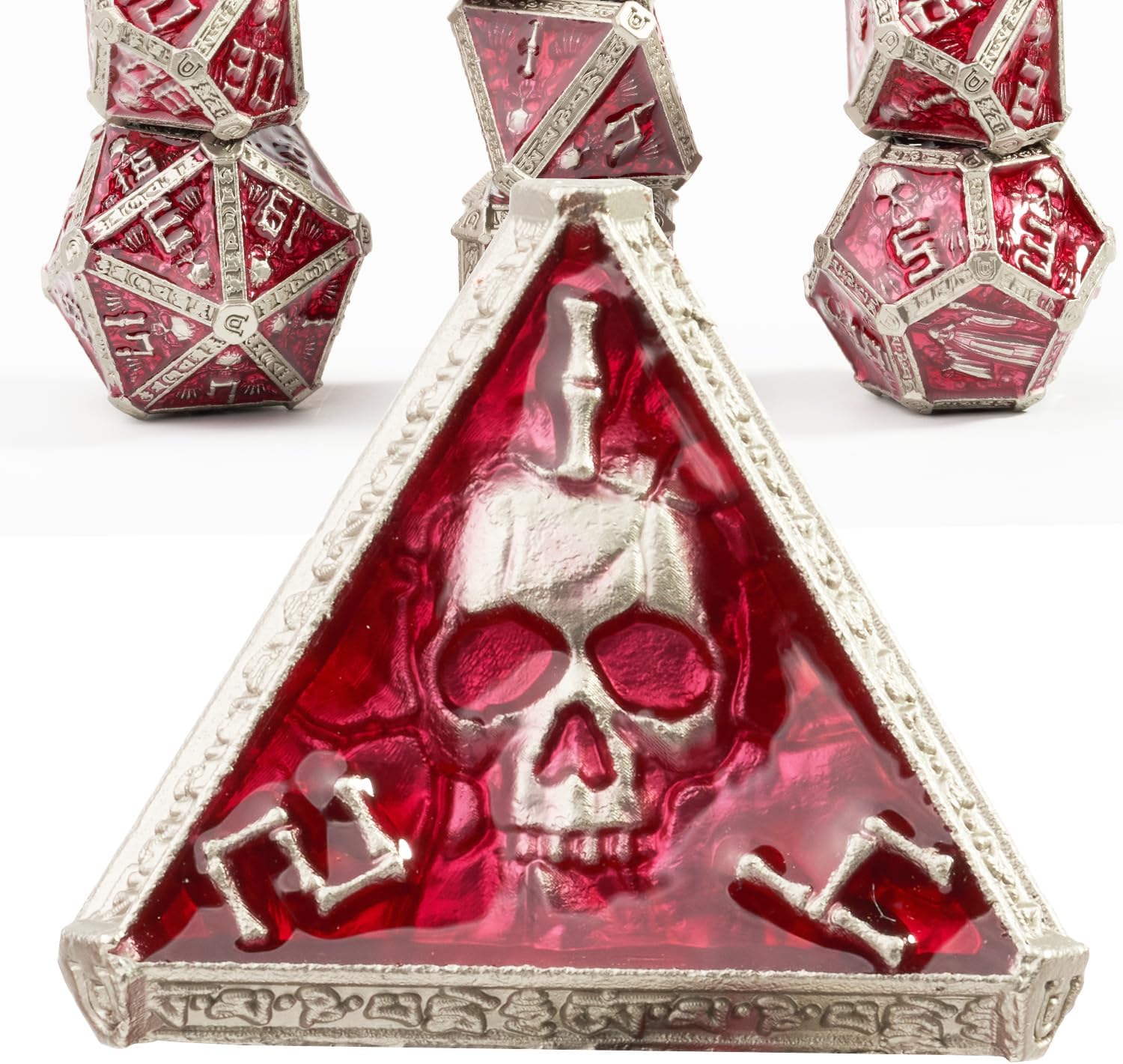 Amazon.com: Mystery Skull Metal DND Dice Set for Dungeons and Dragons ...