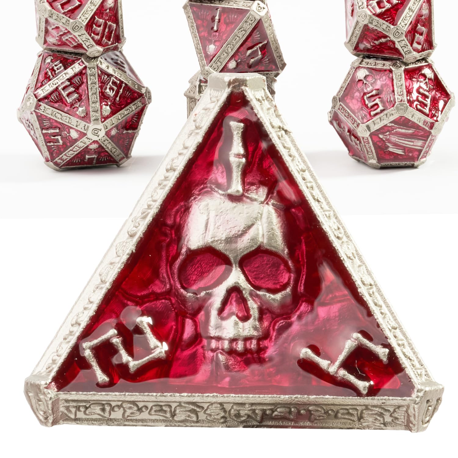 Amazon.com: Mystery Skull Metal DND Dice Set for Dungeons and Dragons ...