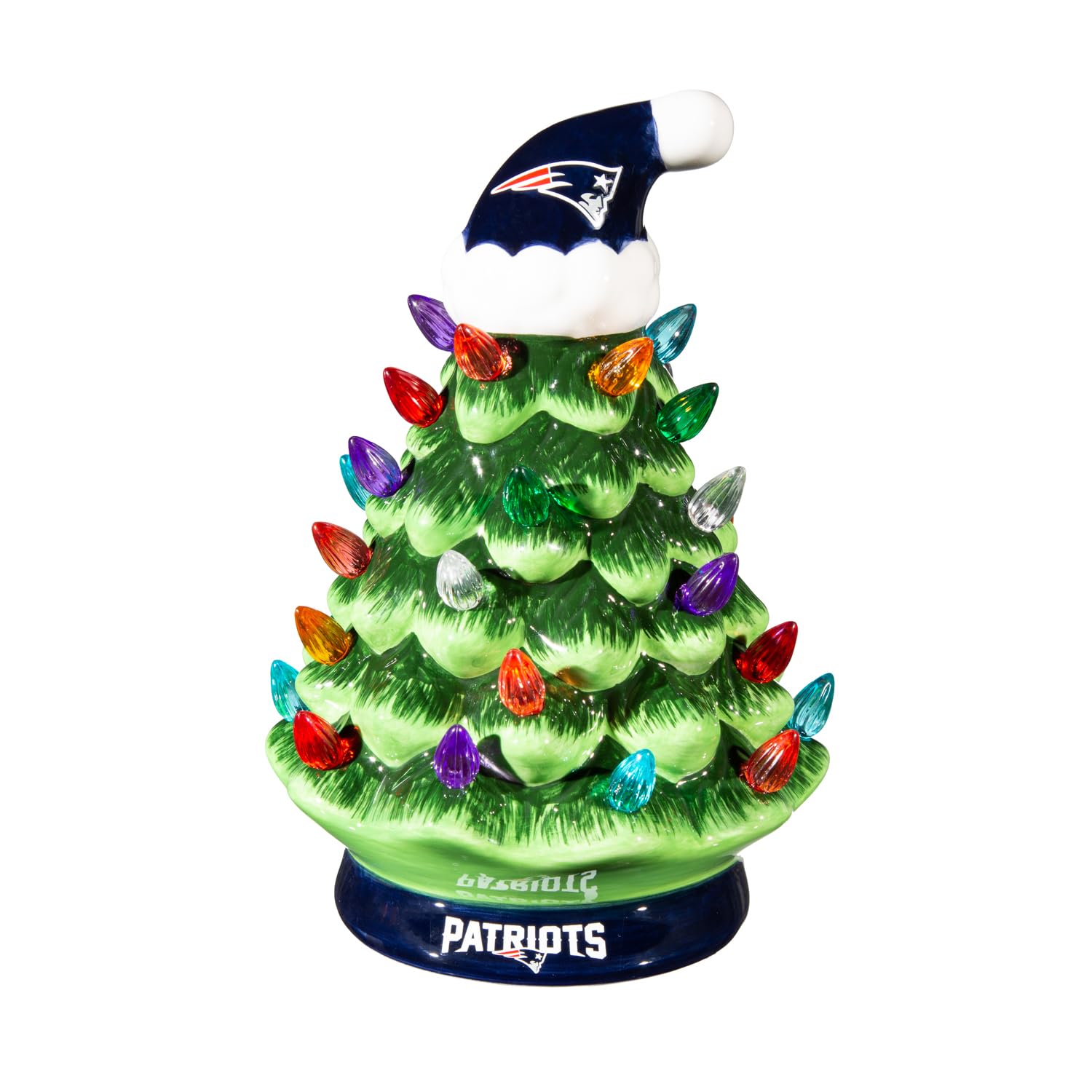 Amazon.com: NFL New England Patriots Ceramic Christmas Trees That Light ...