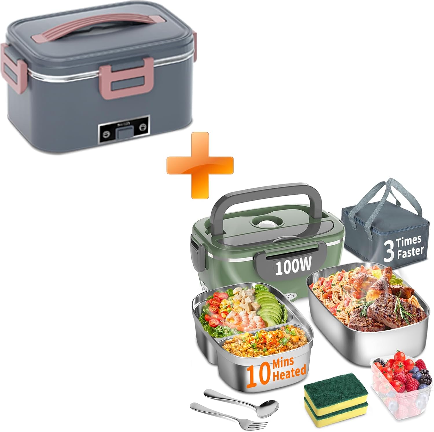 Amazon.com: IFENROL Electric Heated Lunch Box 100W 1.5L Green 2 ...