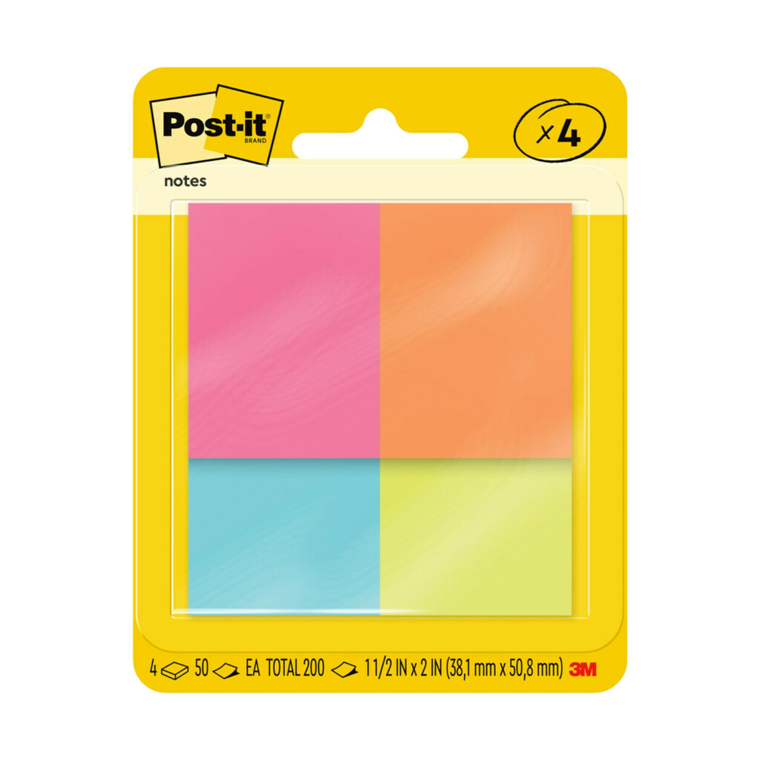 Amazon.com : Post-it Mini Notes, 1 3/8 in. x 1 7/8 in., 4 Sticky Notes ...