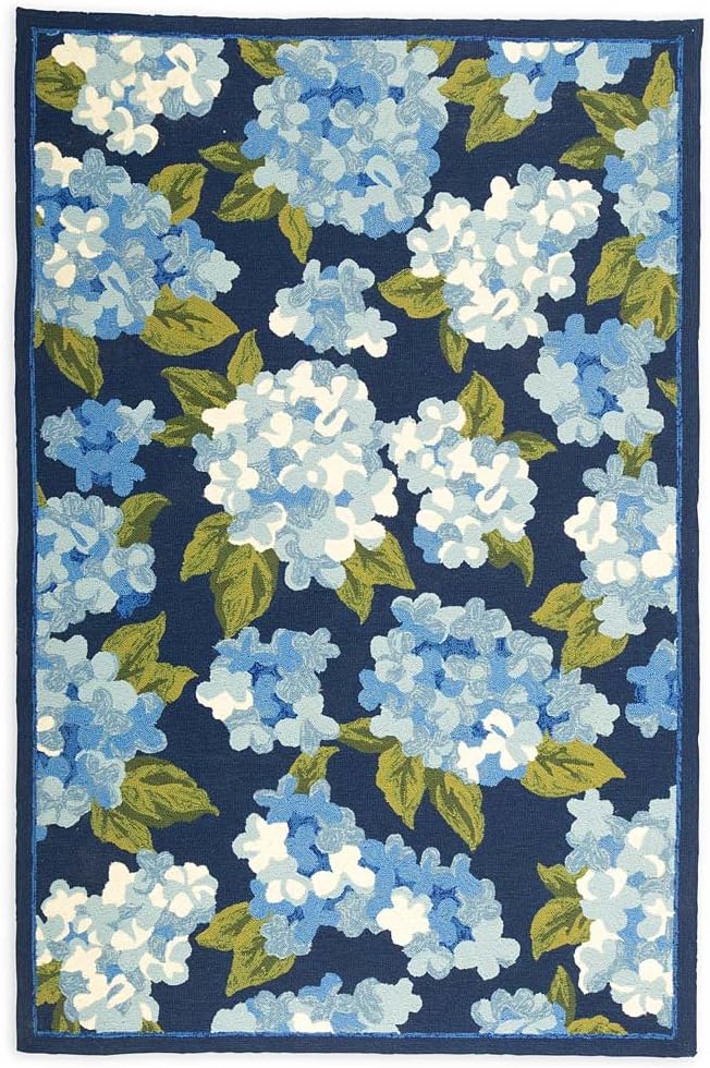 Amazon.com: Plow & Hearth Blue Hydrangeas Indoor Outdoor Polypropylene ...