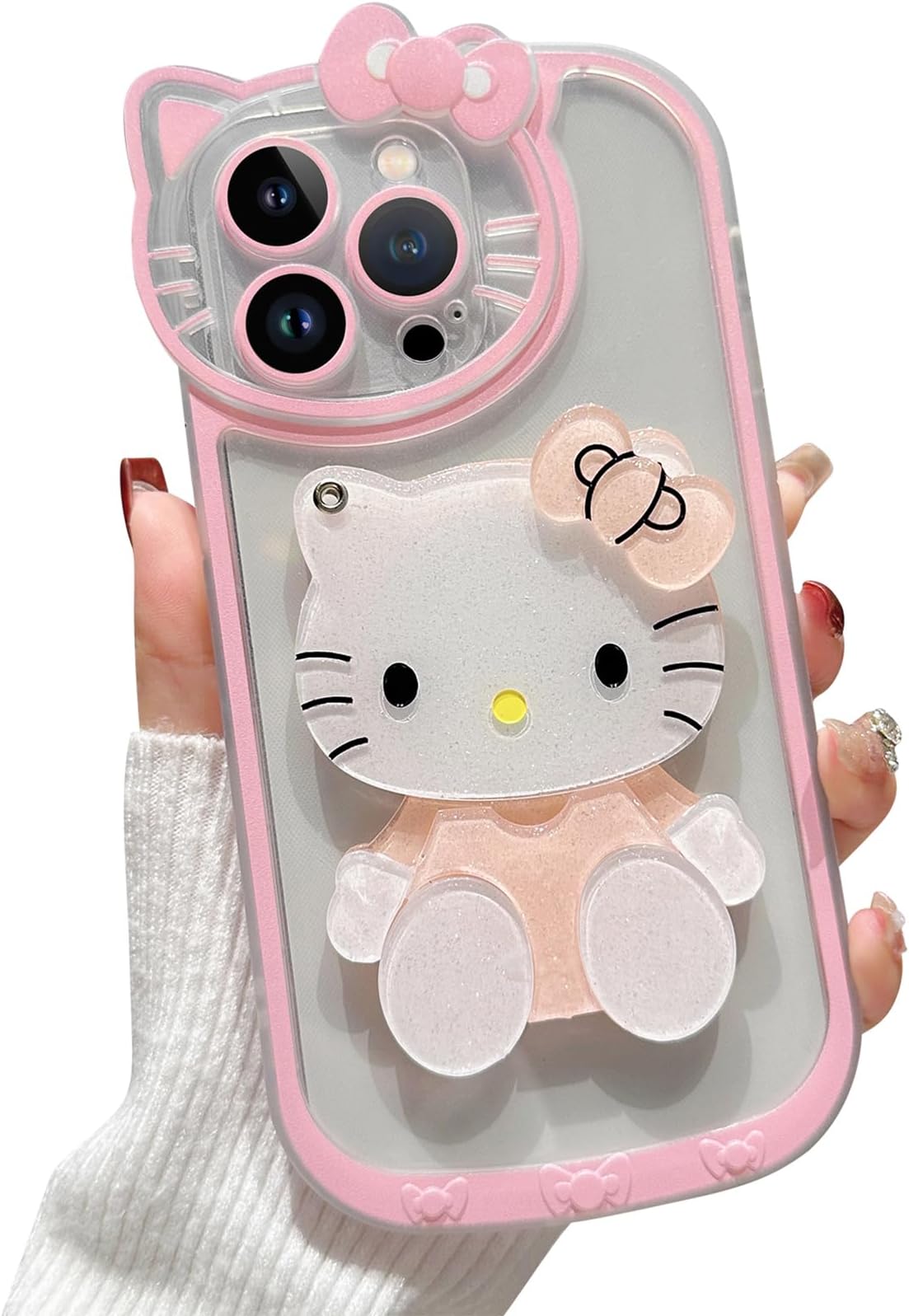 Amazon.com: Muntinfe for iPhone 13 Pro Max Case, 3D Bow Kawaii Pink ...