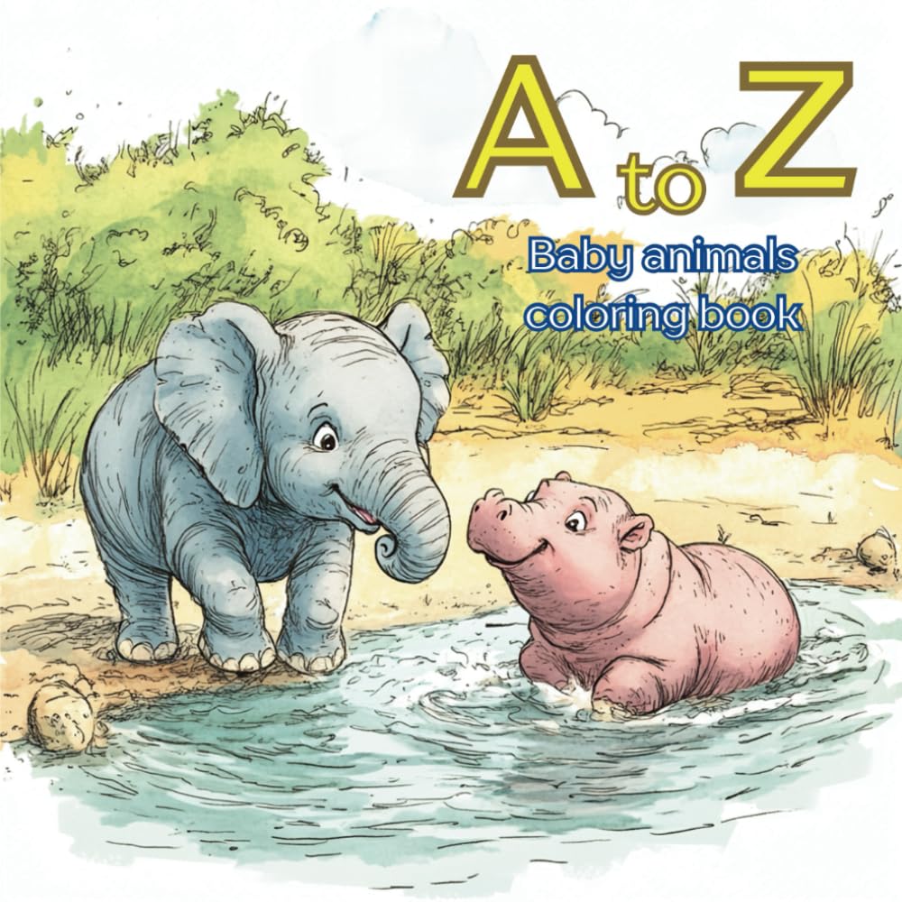 A to Z Baby Animals Coloring Book: Learn the letters of the Alphabet ...