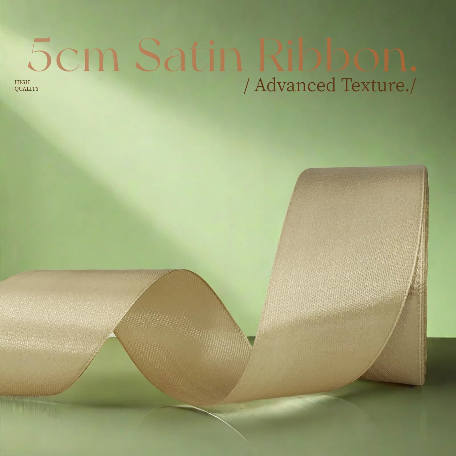 50mm Champagne Gold Ribbon for Gift Wrapping,Ribbons for Crafting 22M ...