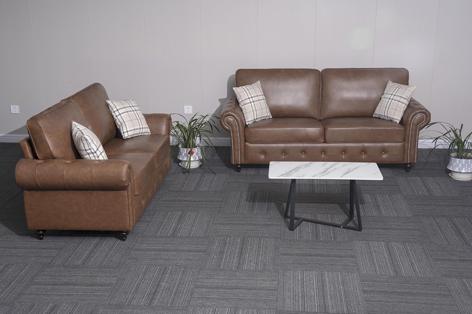 Black 3&2 Seater Sofa - A leather Brown and Grey Luxury Couches ...