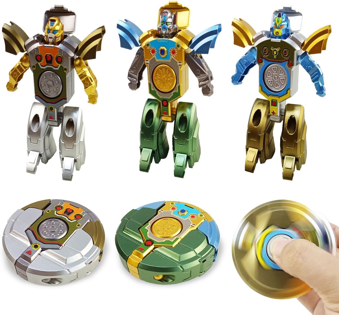 Amazon.com: Muyiz 3 Pack Robot Transformable Gyro Toys for Kids Boys ...