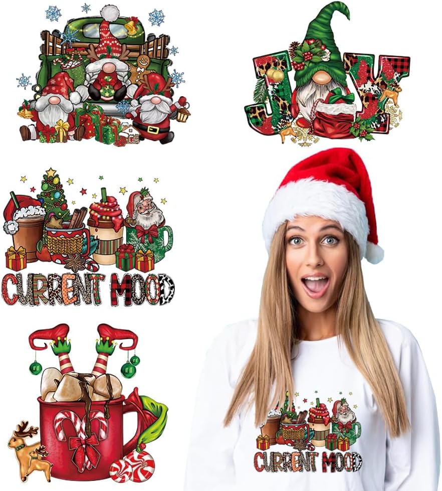 Amazon.com: Christmas Iron On Transfers, Christmas Heat Transfer Vinyl ...